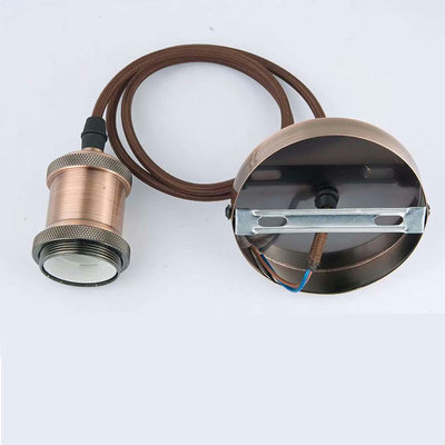 China E27 lampholder, Hanging Lamp Holder Socket Base, Hanging Fitting Decoration, fabric wire, 110-250V input voltage supplier